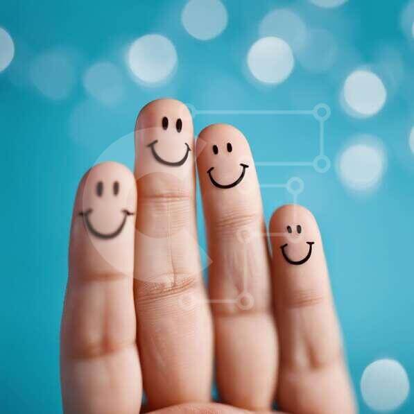 Abstract Hand with Smiley Face Fingers stock photo | Creative Fabrica