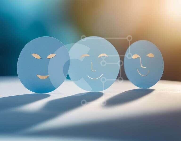 Positive Health and Well-being Messages with Smiling Faces stock photo | Creative Fabrica