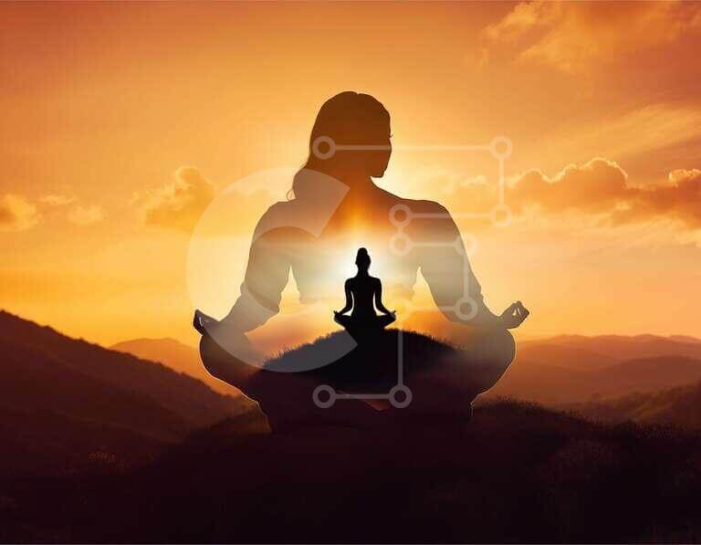 Peace and Serenity: Woman Meditating in Nature stock photo | Creative ...