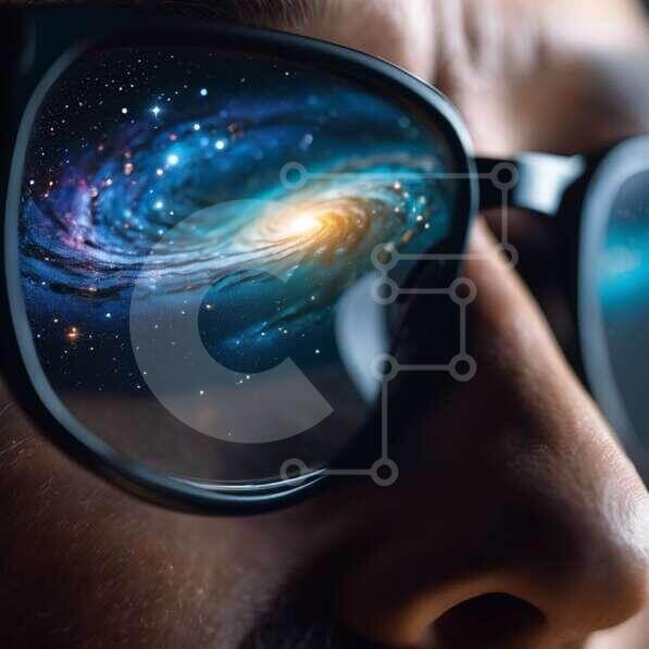 Man with Space-themed Sunglasses stock photo | Creative Fabrica