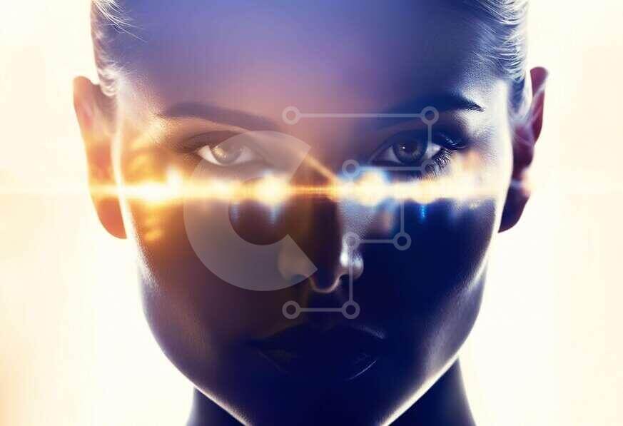 Beautiful Woman with Bright Eyes stock photo | Creative Fabrica