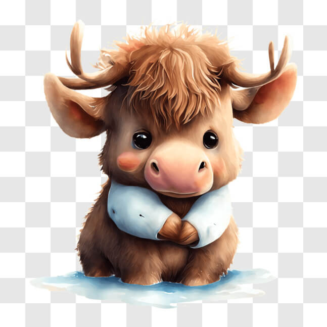 Baixe Bezerro Fofo Sentado na Água PNGs - Creative Fabrica