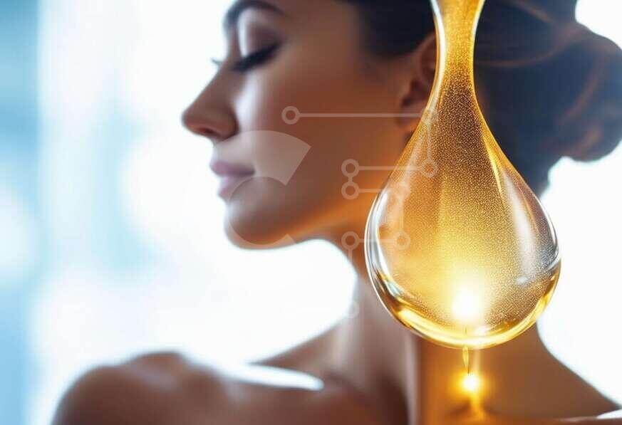 Moisturizing Oil Droplet for Nourishing Skin stock photo | Creative Fabrica