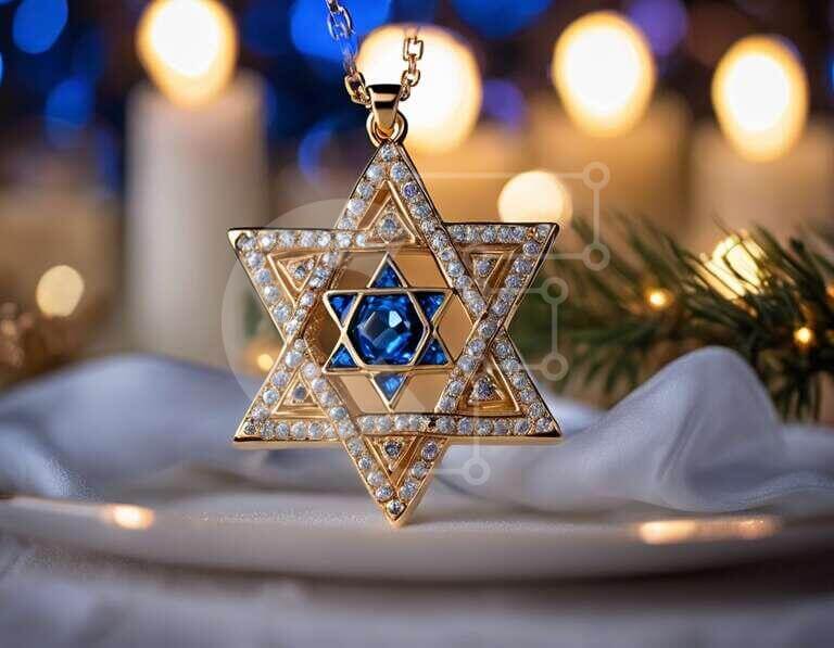 Blue Star of David Pendant for Special Occasions stock photo | Creative ...
