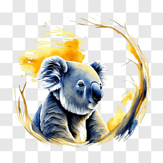 Download Abstract Koala Bear Sitting in Circle PNGs Online - Creative ...