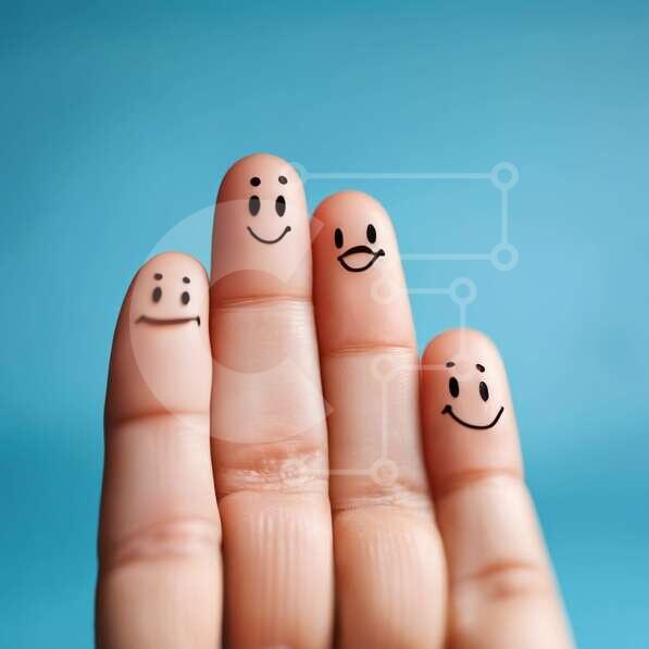 Hand Holding Smiley Faces stock photo | Creative Fabrica