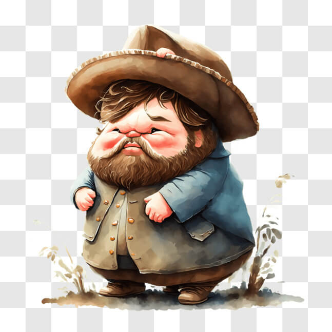 Download Bearded Man Illustration with Cowboy Hat PNGs Online ...