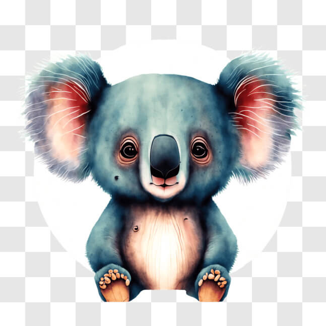 Download Blue Koala Bear Sitting in Circle PNGs Online - Creative Fabrica
