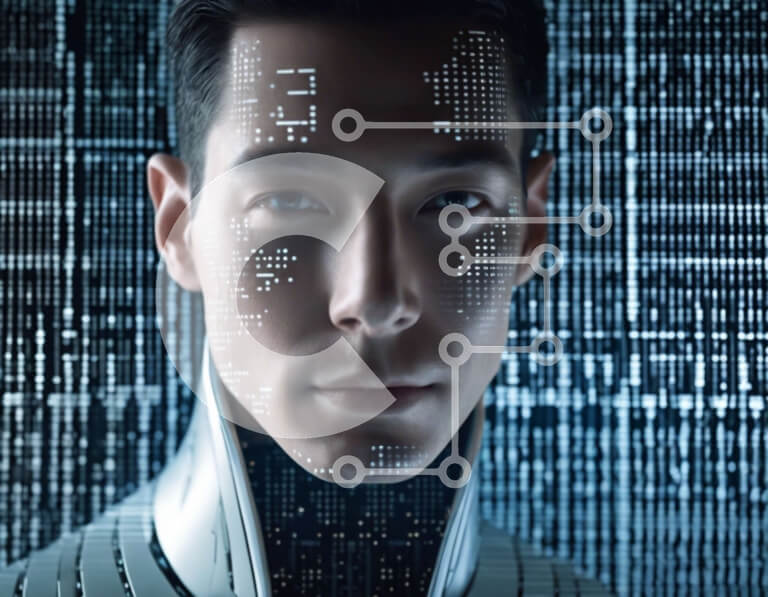 Download Man with Digitally Retouched Artificial Face Stockphotos ...