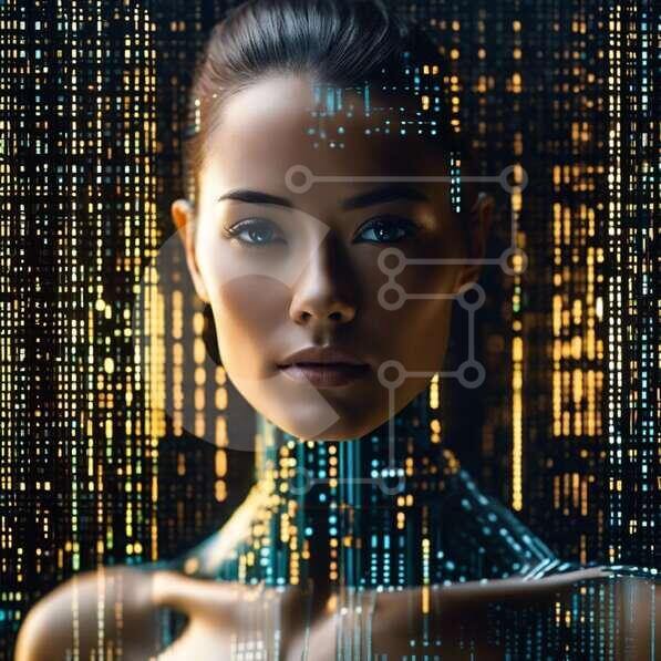 Future of AI and Robotics with Artificially Intelligent Woman stock ...