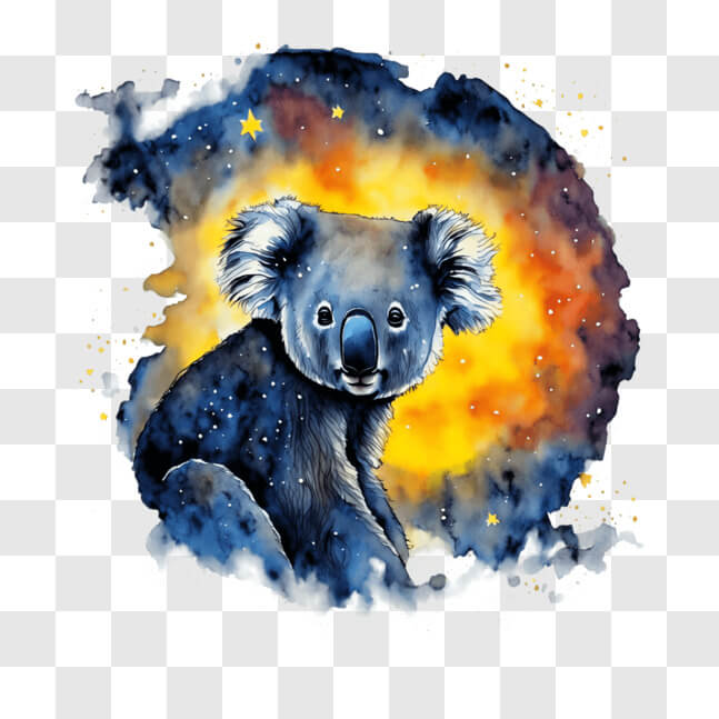 Download Koala Bear in Abstract Starry Sky Painting PNGs Online ...
