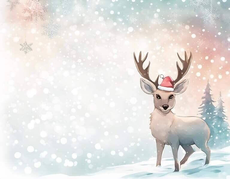 Download Christmas Deer in Snowy Wonderland Backgrounds Online ...