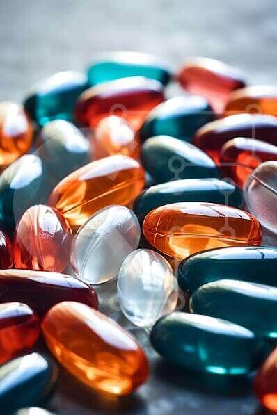 Colorful Pill Capsules for Various Purposes stock photo | Creative Fabrica