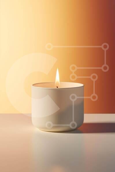 Lit White Candle for Decorative Ambiance stock photo | Creative Fabrica