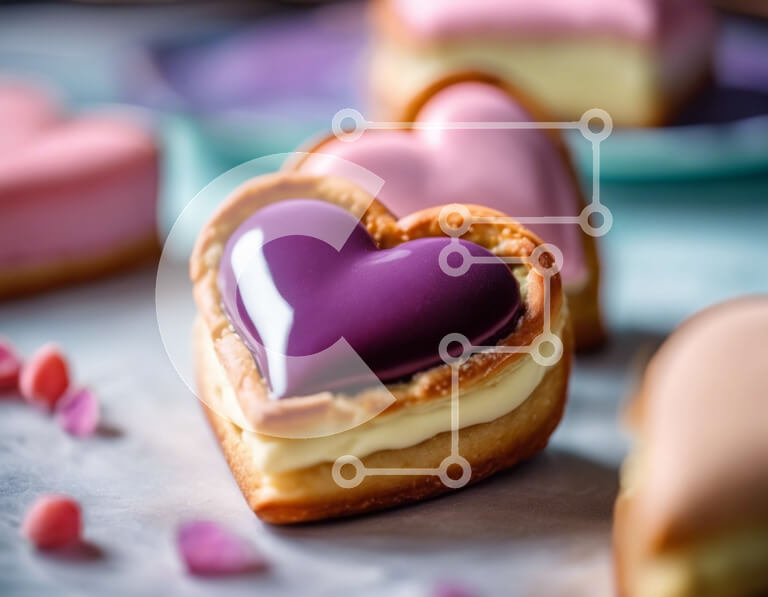 Télécharger Pâtisseries romantiques en forme de cœur pour la Saint ...