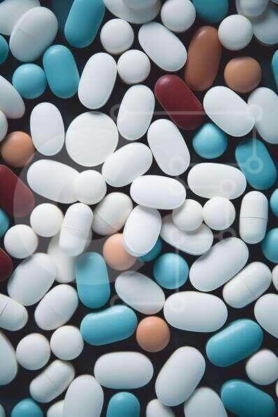 Colorful Pill Capsules Arrangement stock photo | Creative Fabrica