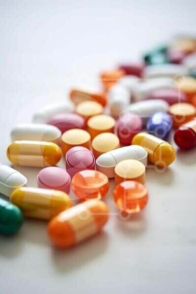 Colorful Pill Capsules Stacked - Medical Stock Photo stock photo ...