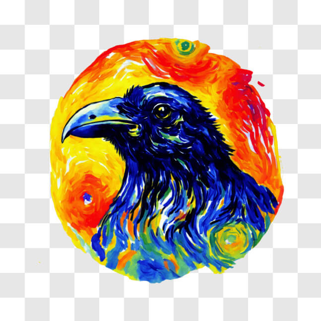 Download Colorful Painting of a Raven by Vincent Van Gogh PNGs Online ...