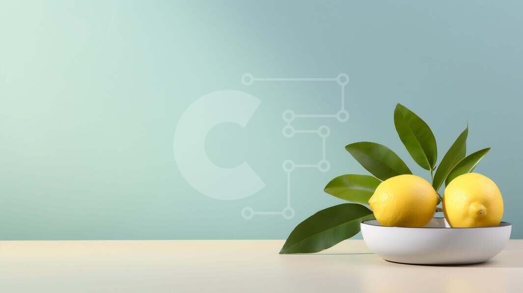 Vibrant and Fresh Lemons in a White Bowl stock photo | Creative Fabrica