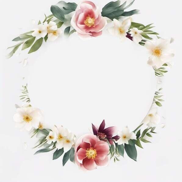 Download Round Floral Frame for Weddings and Decor Backgrounds Online ...