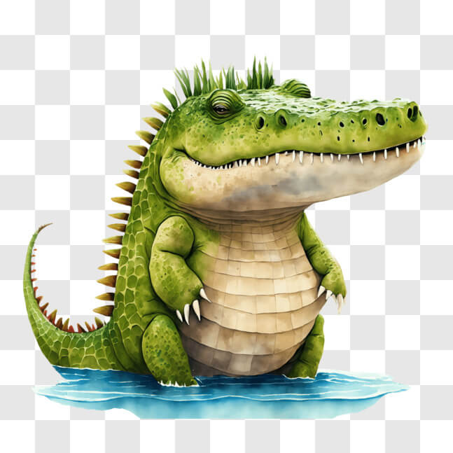 Download Realistic Green Alligator Illustration PNGs Online - Creative ...