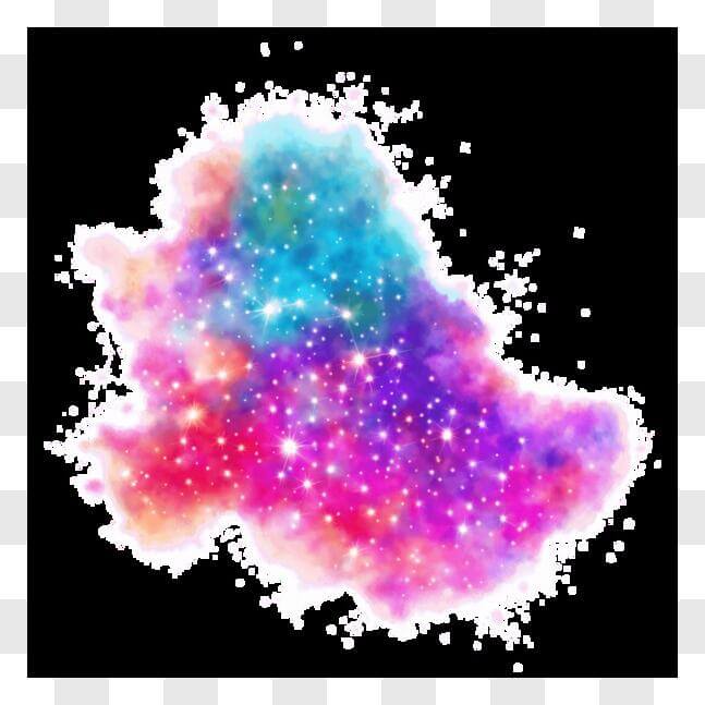 Download Abstract Background with Colorful Paint Splash and Stars PNG ...