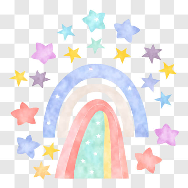 Download Colorful Rainbow and Stars Sparkle Artwork PNGs Online ...