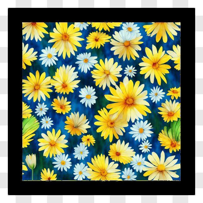 Download Colorful Daisy Pattern Wallpaper PNG Online - Creative Fabrica