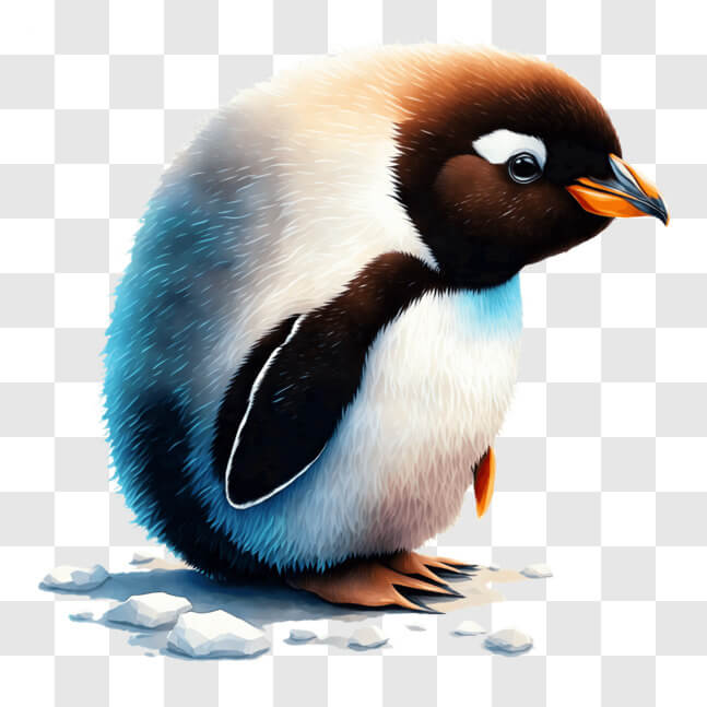 Download Cute Penguin Sitting on Snow and Ice PNGs Online - Creative ...