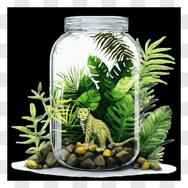 Download Exploring Leopard in Captivity PNG Online - Creative Fabrica