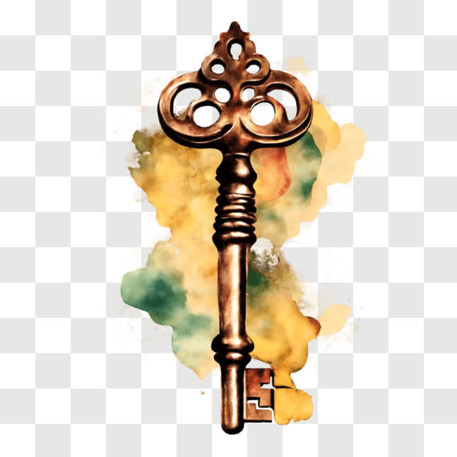 Download Artwork: Key with Watercolor Splashes PNGs Online - Creative ...