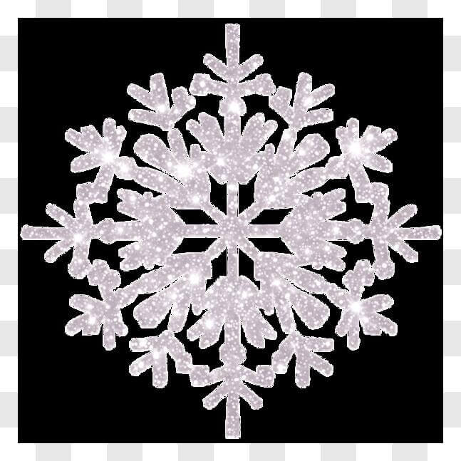 Download White Glitter Snowflake Decoration - Perfect for Holidays PNG ...