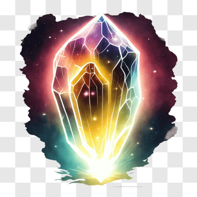 Download Colorful Floating Crystal in Space PNGs Online - Creative Fabrica