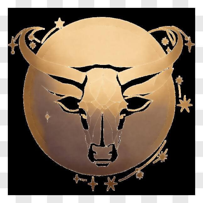 Download Capricorn Zodiac Sign Illustration with Bull's Head and Stars ...