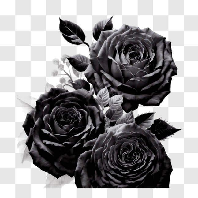 Download Black Roses Bouquet for Home Decor PNGs Online - Creative Fabrica