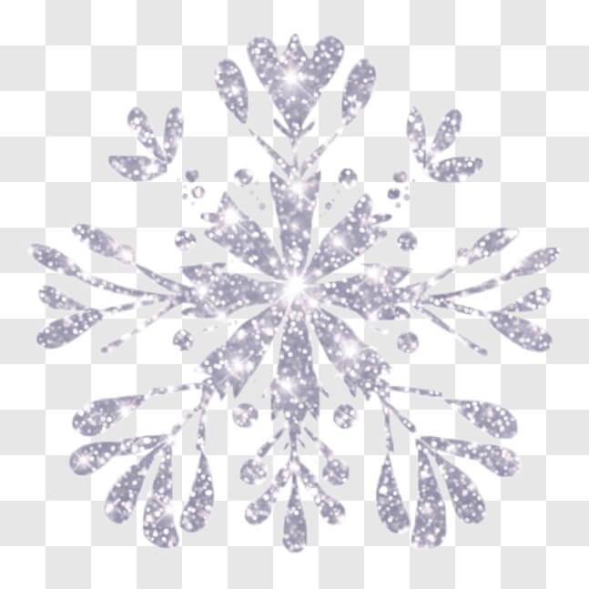 Download White Glitter Snowflake for Holiday Decor PNGs Online ...