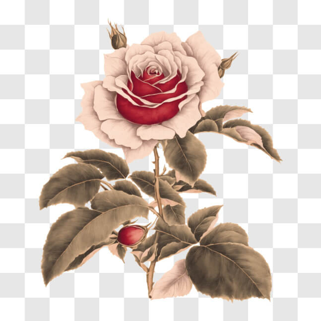 Download White and Red Rose in Bloom PNGs Online - Creative Fabrica