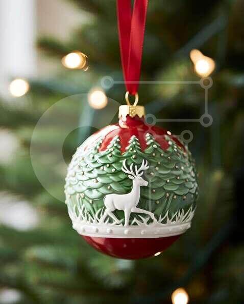 Deer Ornament on Christmas Tree stock photo | Creative Fabrica