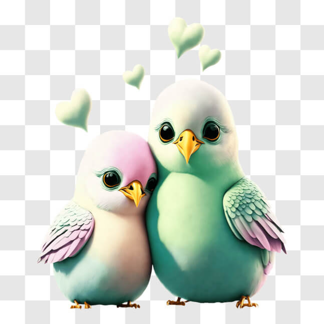 Download Two Birds Hugging with Hearts in the Sky PNGs Online ...