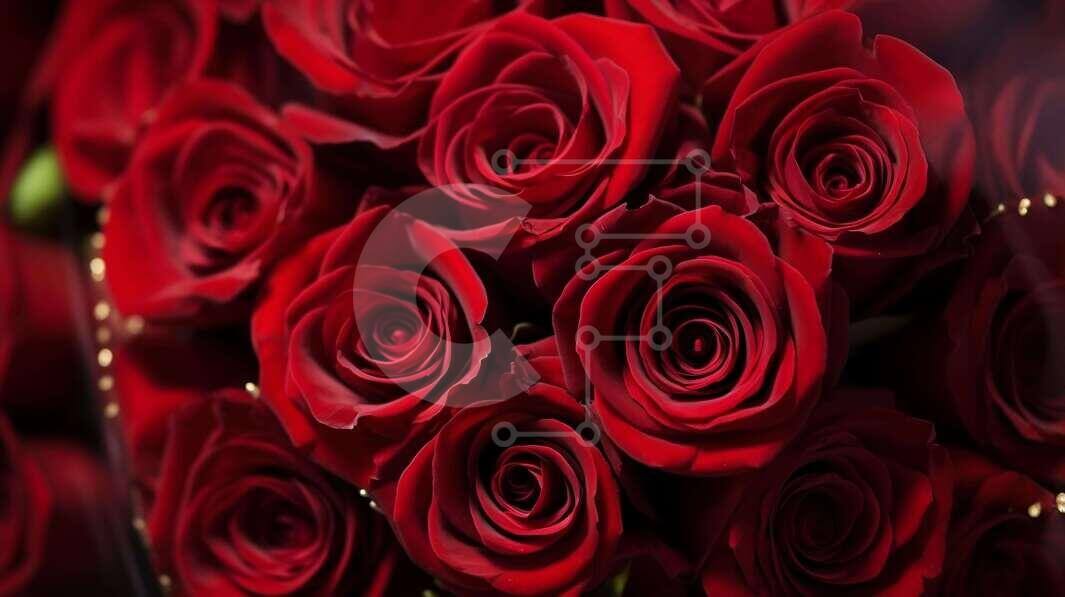 Beau bouquet de roses rouges photo stock | Creative Fabrica