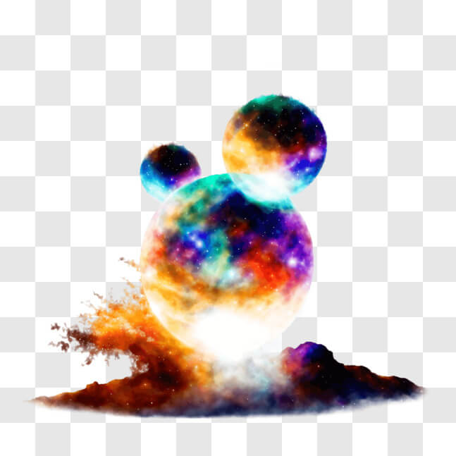 Download Colorful Mickey Mouse Ears in Space PNGs Online - Creative Fabrica