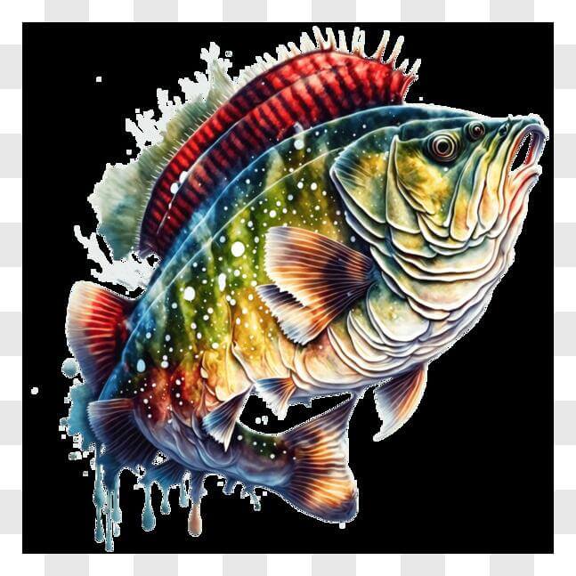 Download Vibrant Fish with Paint Splatter PNG Online - Creative Fabrica