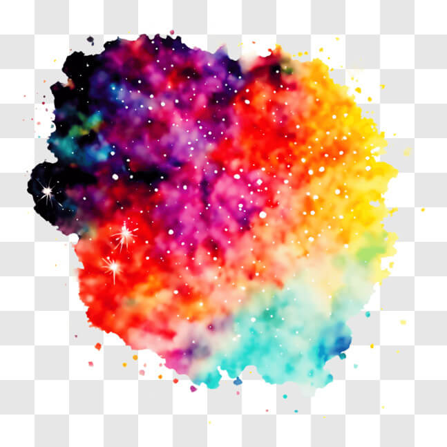 Download Colorful Paint Splatter on Black Background with Stars PNGs ...