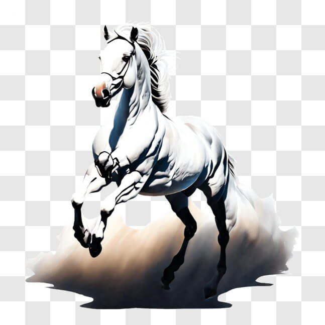 Weißes Pferd galoppiert in der Luft PNGs online herunterladen ...