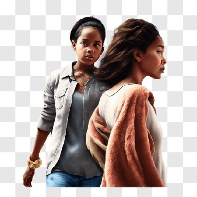 Download Two Women Standing Together - Friends or Family Members PNGs ...