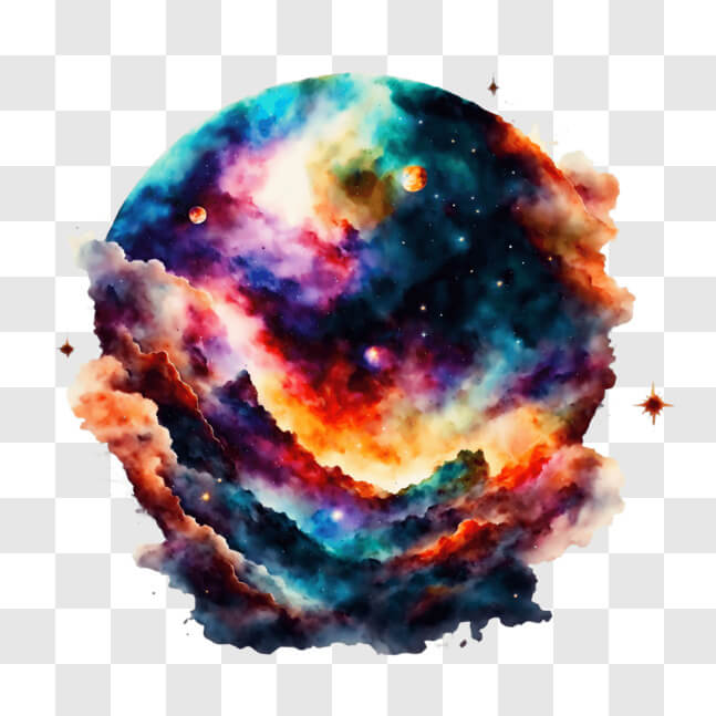 Download Colorful Planet with Clouds and Stars - Space Wallpaper PNGs ...