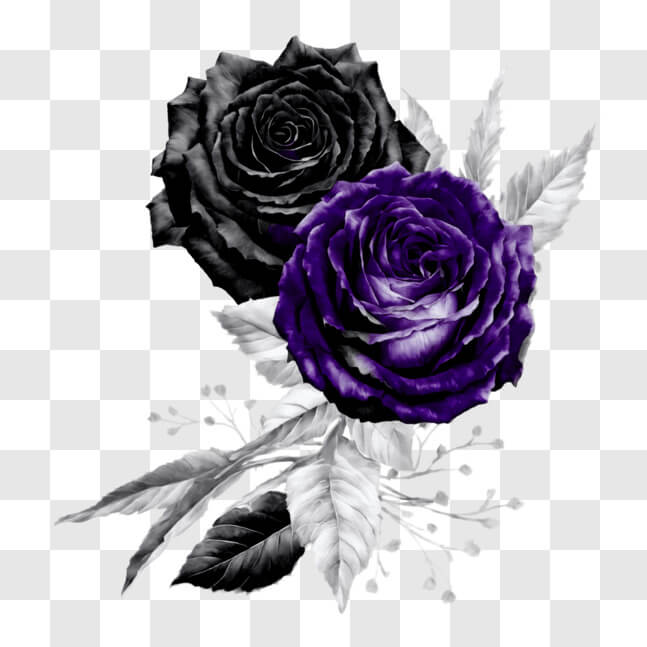 Download Black and Purple Roses on a Black Background PNGs Online ...