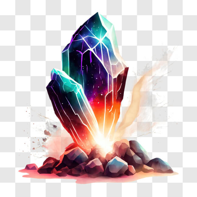 Download Colorful Floating Crystal Illustration PNGs Online - Creative ...