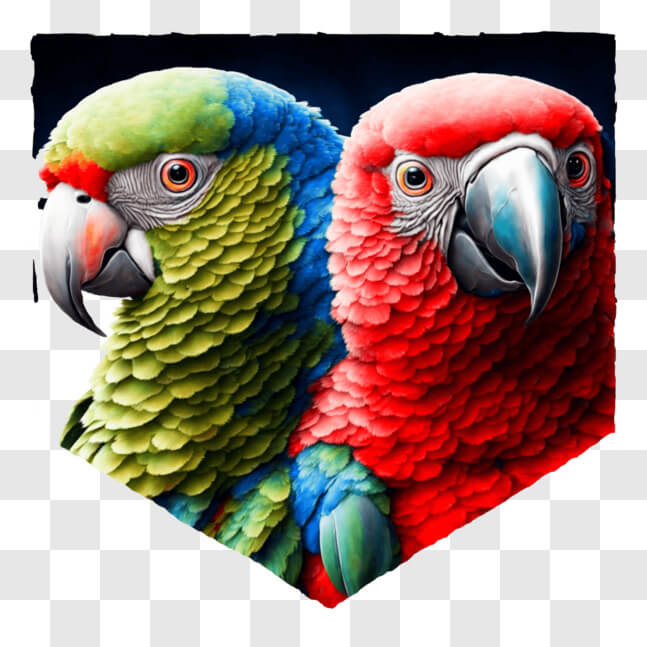 Download Colorful Parrots Sitting Side by Side PNGs Online - Creative ...