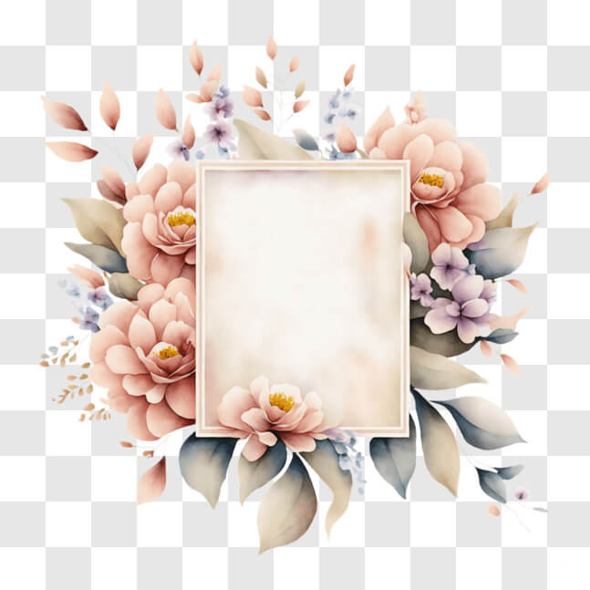 Download Pink Flower Frame with Space for Writing PNGs Online ...